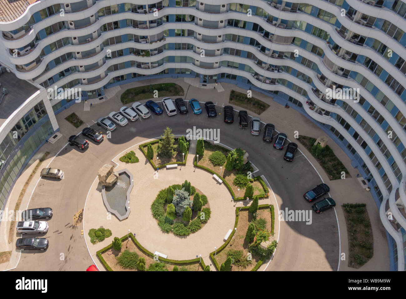 The construction of a high-rise apartment building on the seashore ...