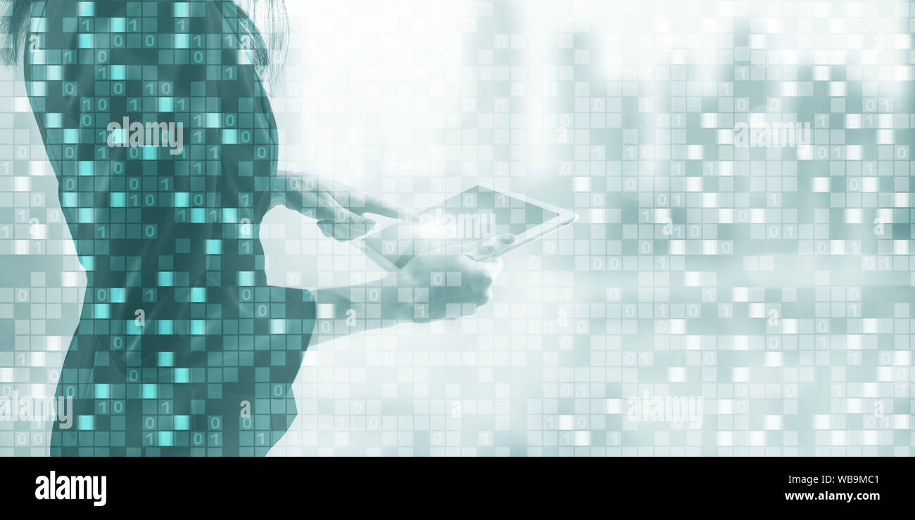 Digital background matrix information technology and internet concept ...