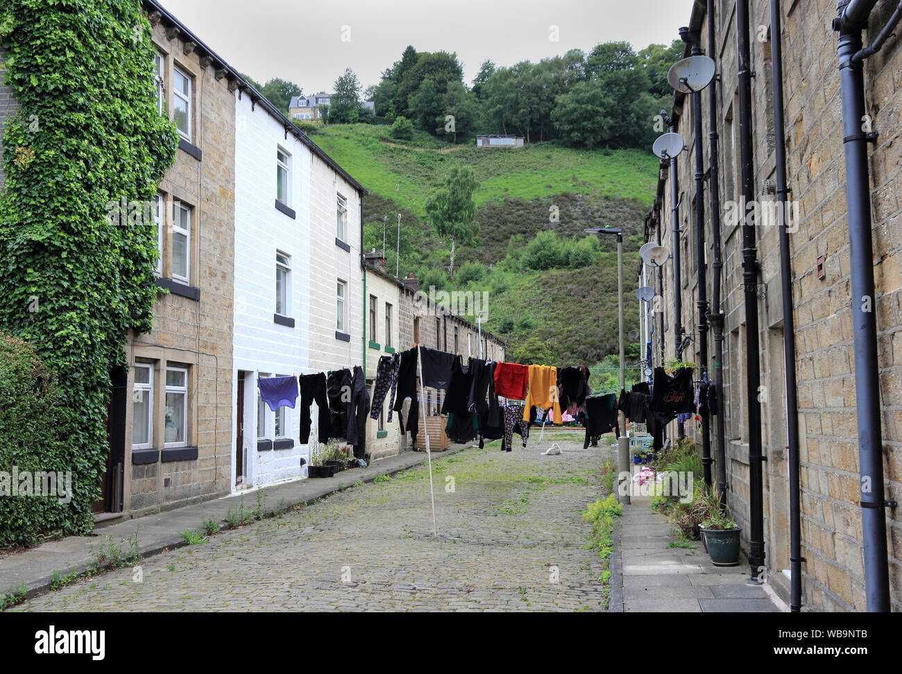 Traditional terrace housing, Market Street, Todmorden Stock Photo - Alamy