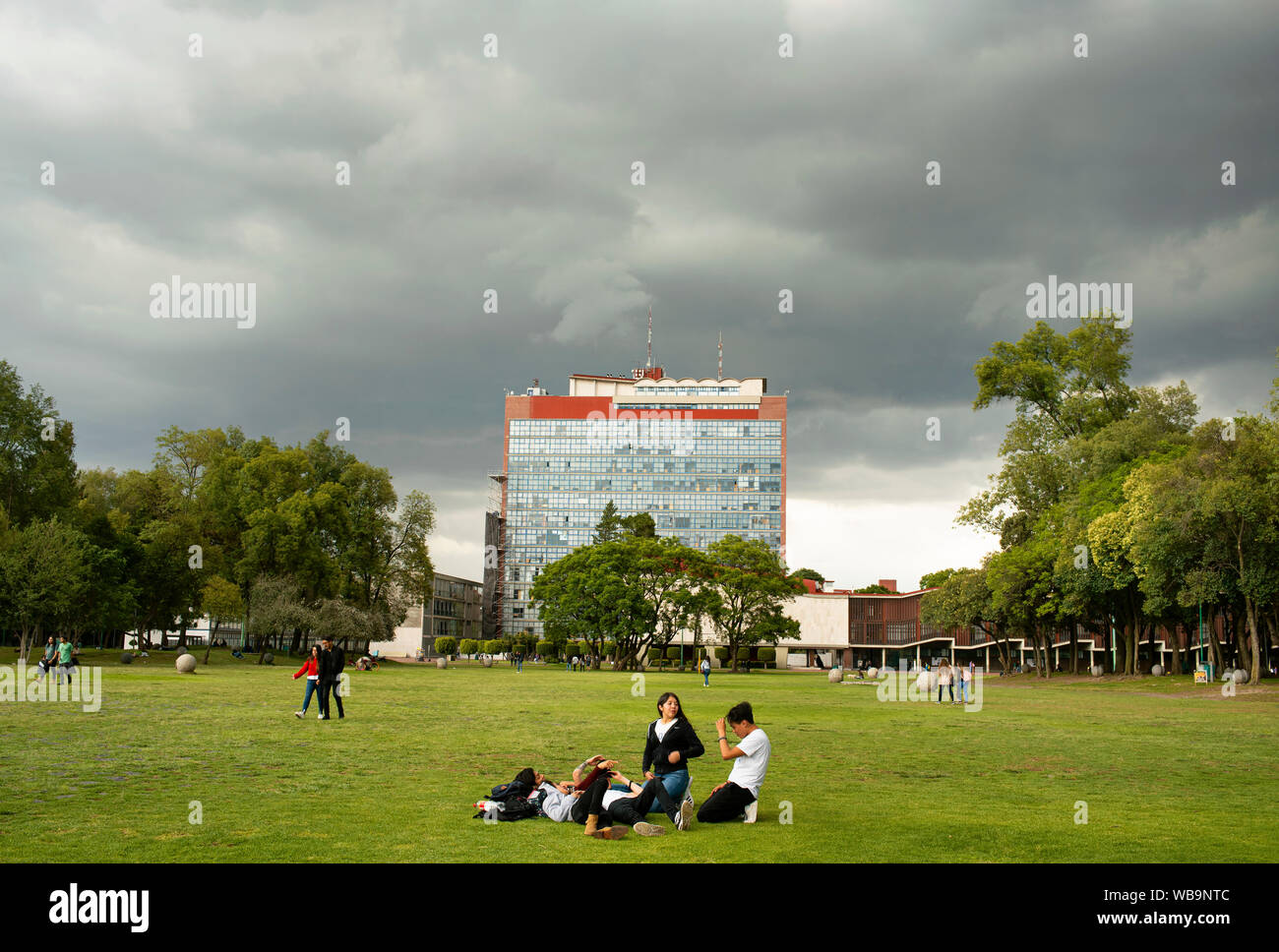 Locals relaxing at the campus of UNAM (National Autonomous University ...