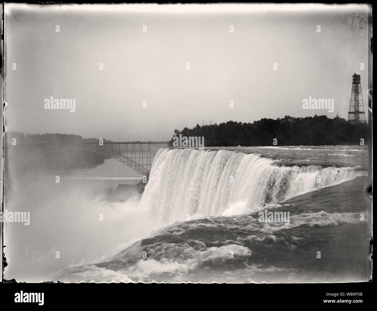 Historic image of Niagara Falls and Honeymoon Bridge (Upper Steel Arch ...