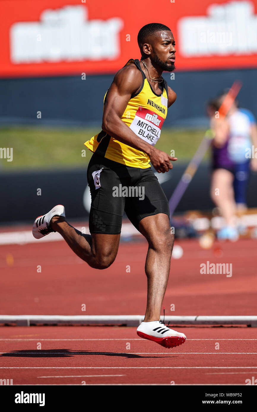 Birmingham, UK. 25th Aug, 2019. Nethaneel Mitchel-Blake wins his heat ...