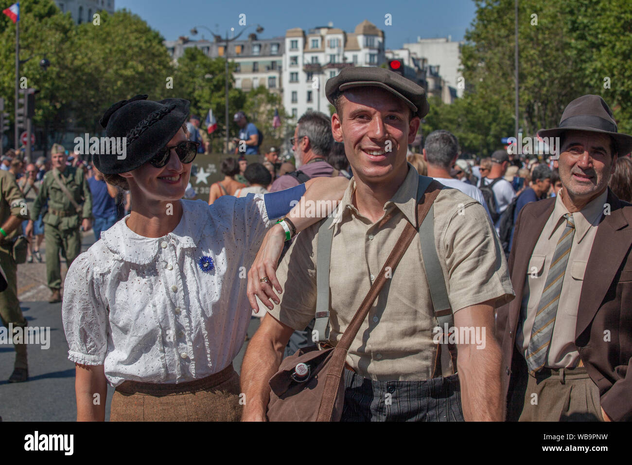 75th anniversary of the liberation of Paris parade of vintage military ...