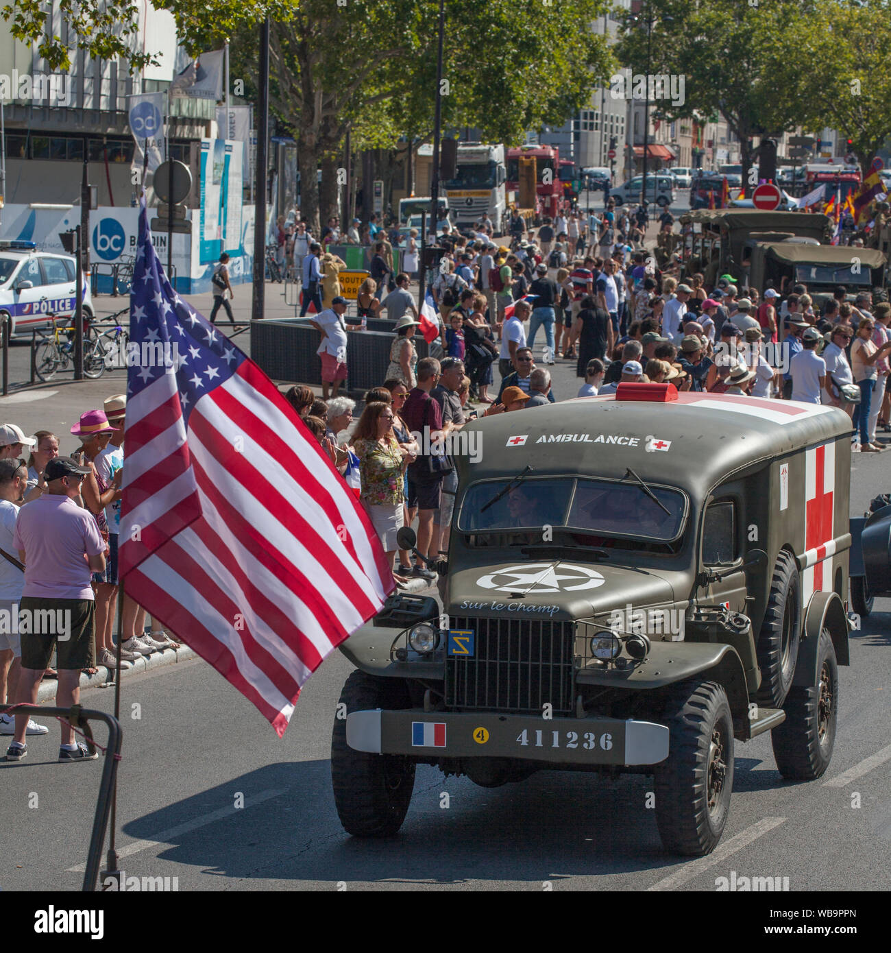 75th anniversary of the liberation of Paris parade of vintage military ...