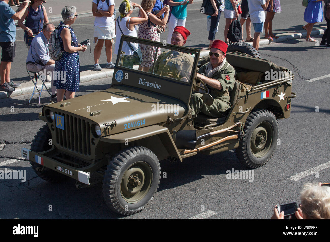 75th anniversary of the liberation of Paris parade of vintage military ...