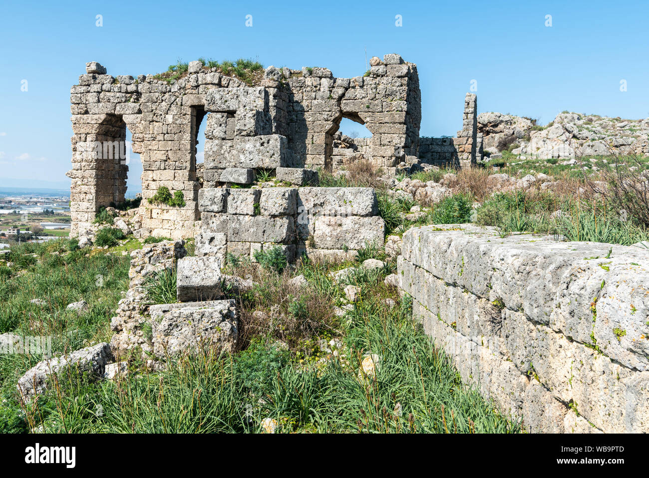 Ruins of Silyon ancient city in Antalya province of Turkey Stock Photo ...