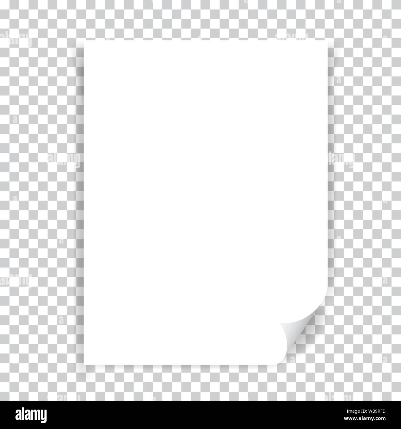 White realistic sheet of paper on a transparent background. Vector ...
