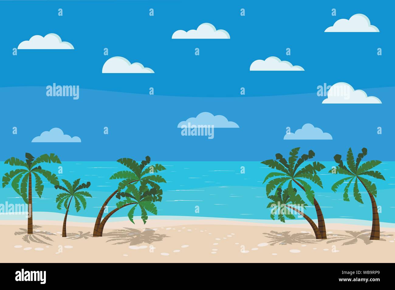 Beautiful scenery in beach paradise Stock Vector Images - Alamy