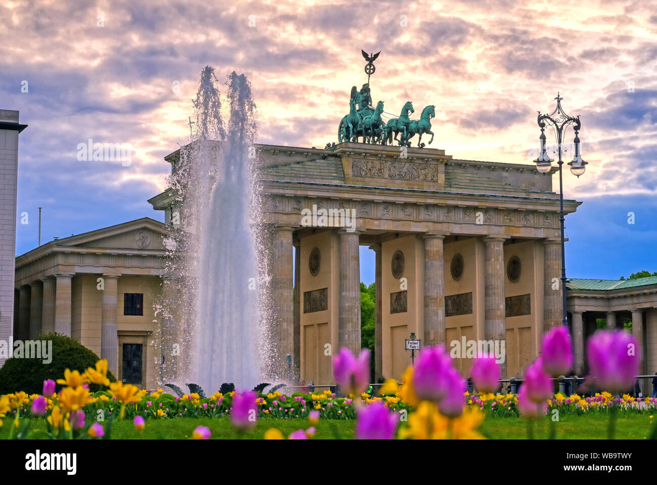 The Brandenburg Gate located in Pariser Platz in the city of Berlin ...