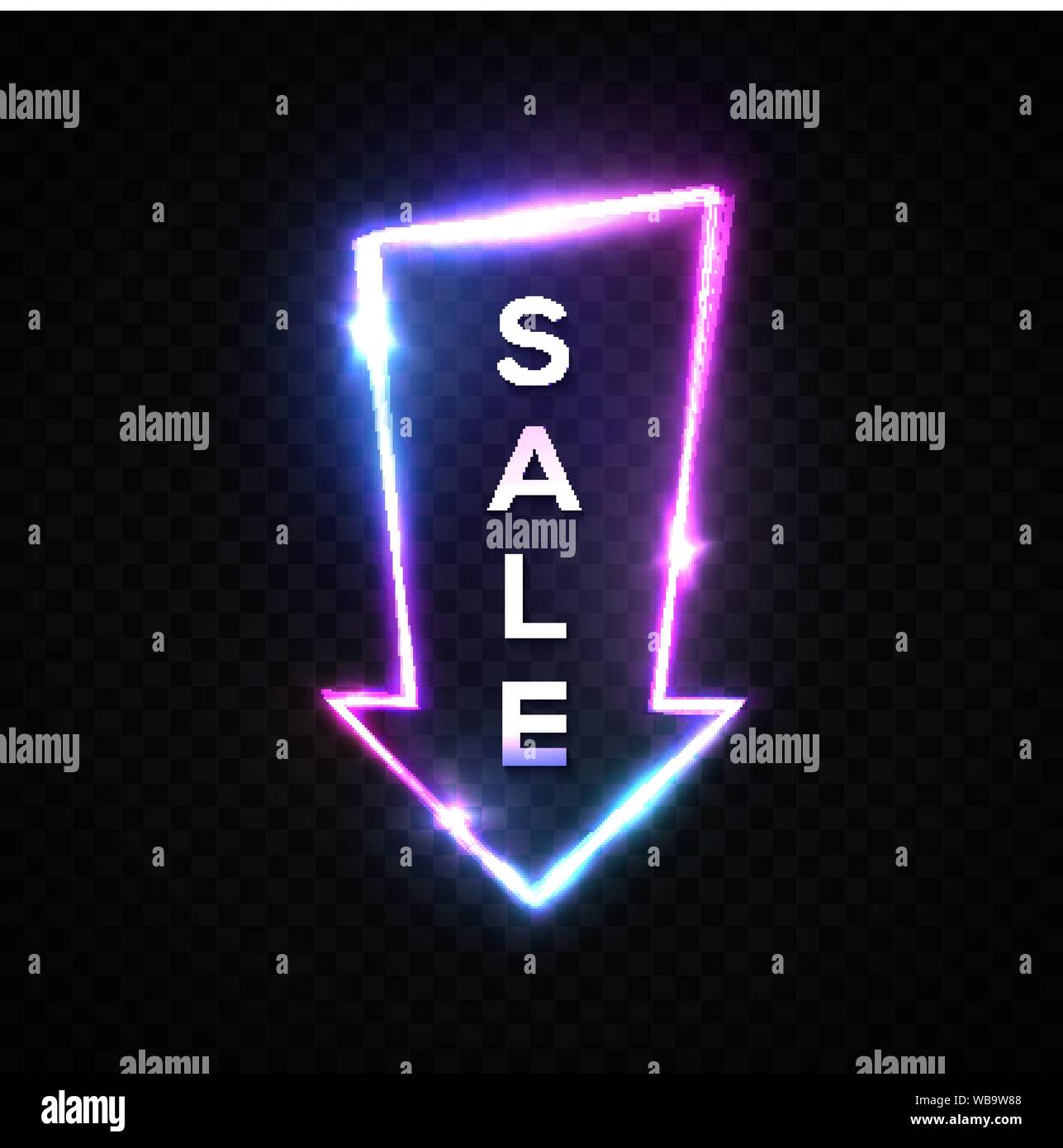 Neon arrow down hi-res stock photography and images - Alamy