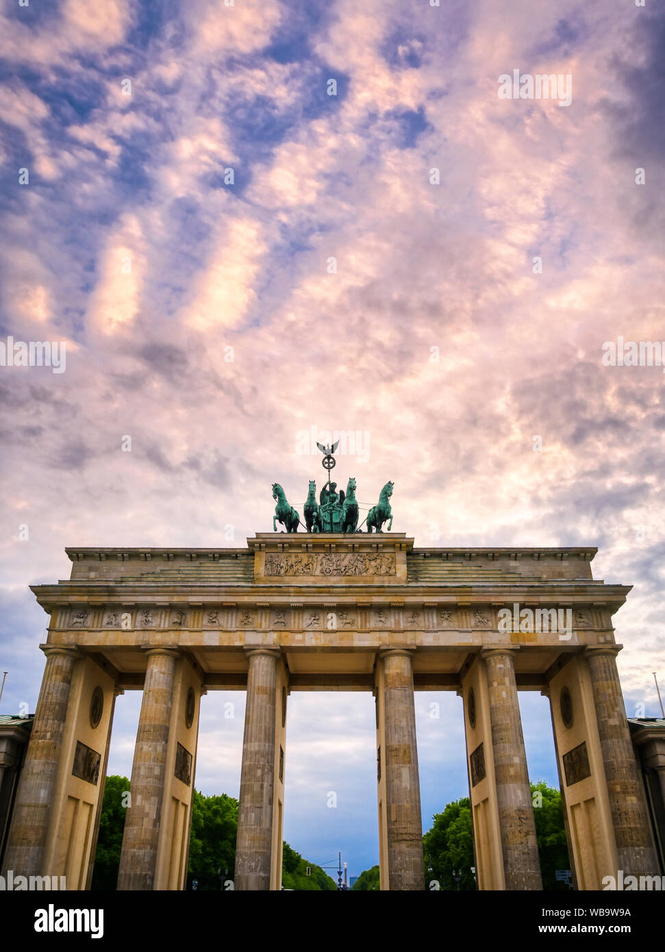 The Brandenburg Gate located in Pariser Platz in the city of Berlin ...