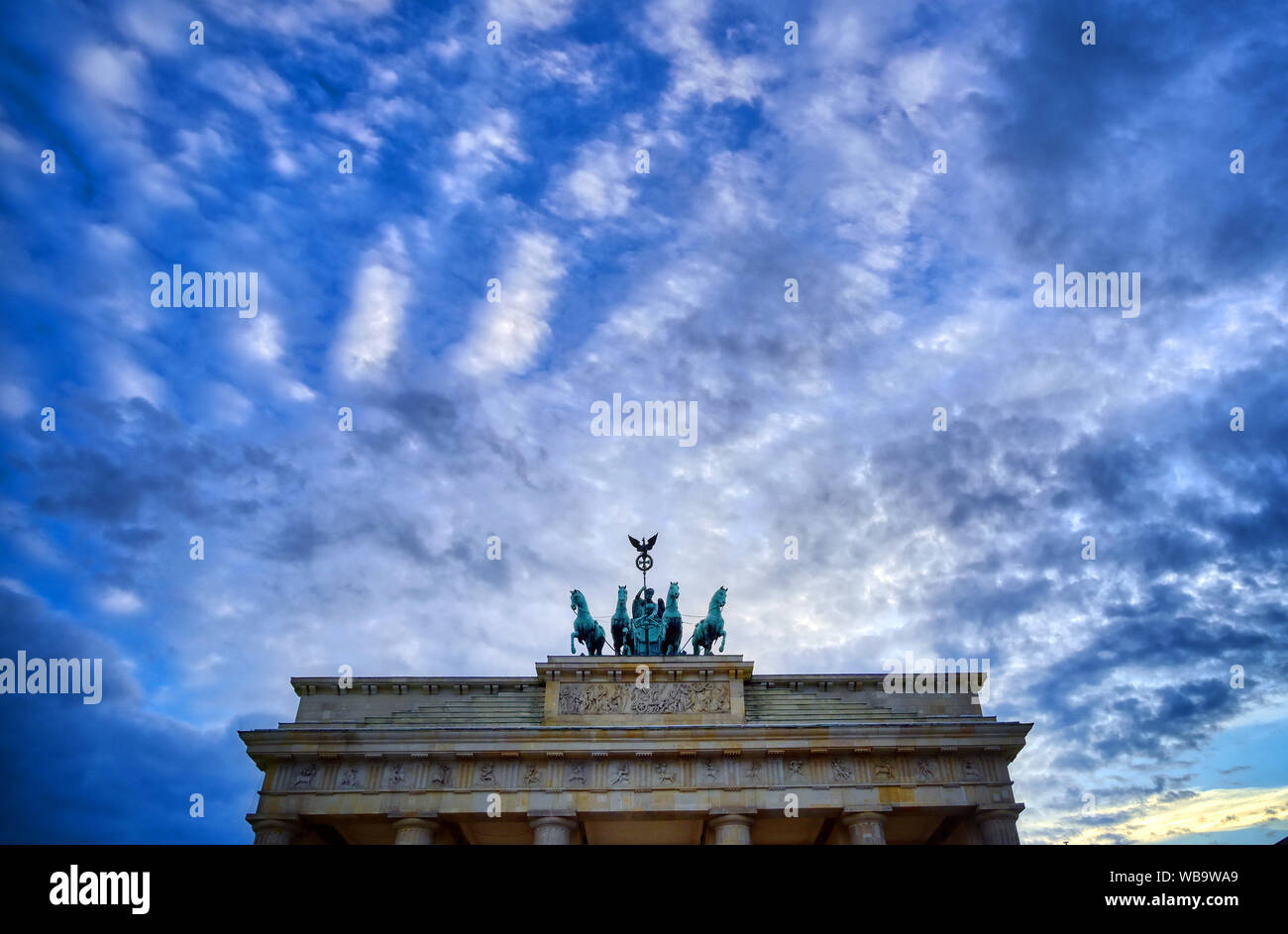 The Brandenburg Gate located in Pariser Platz in the city of Berlin ...