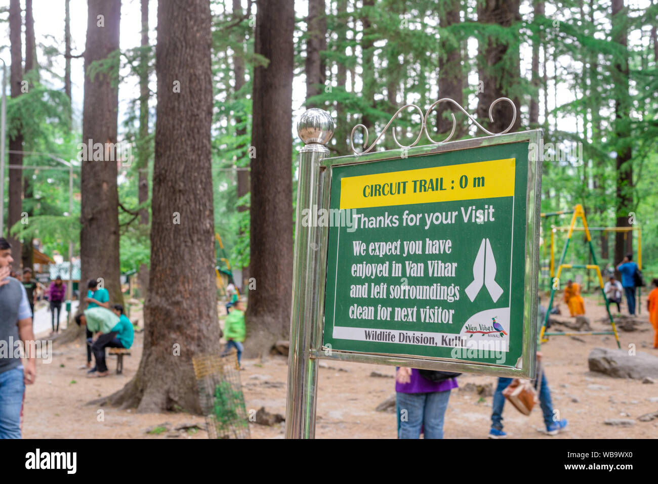 Manali, Himachal Pradesh, India - May 07, 2019 : Sign board in van ...
