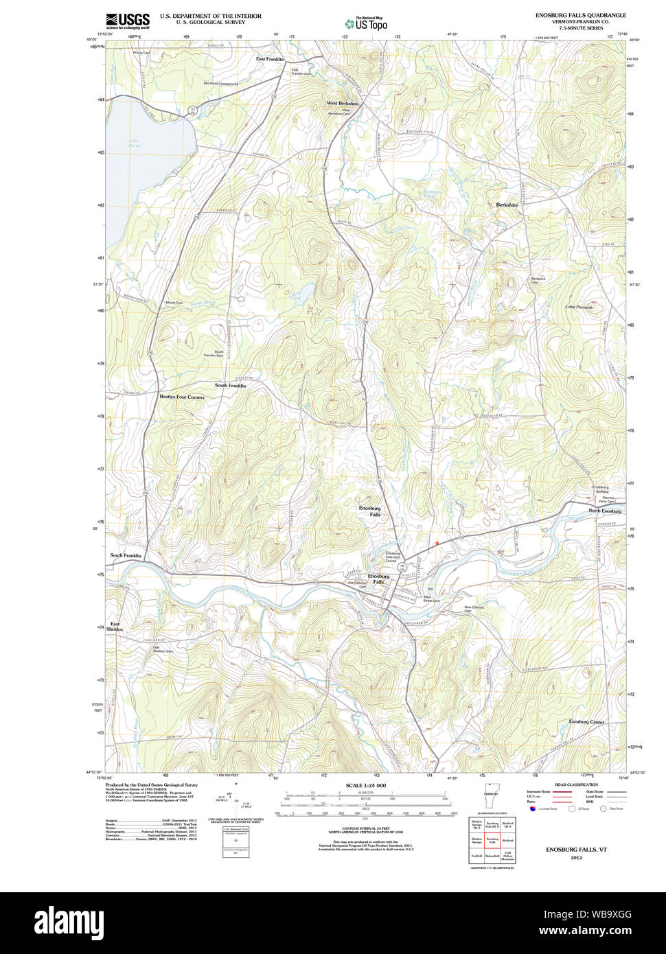 Map of enosburg falls Cut Out Stock Images & Pictures - Alamy