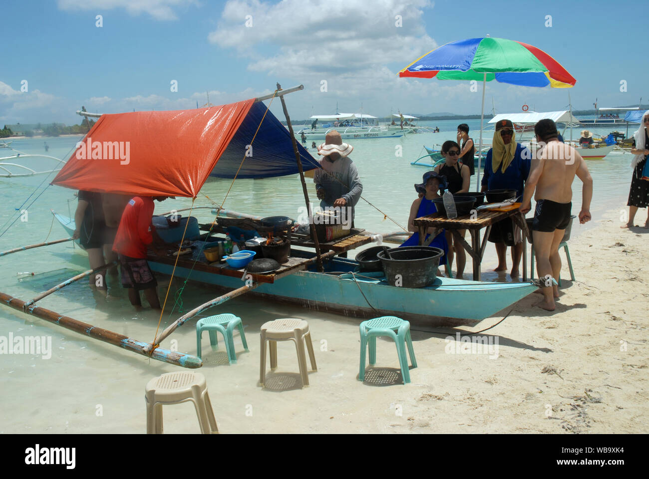 Food Vendor, Virgin Island, Reef Flat, Panglao, Bohol, Philippines ...