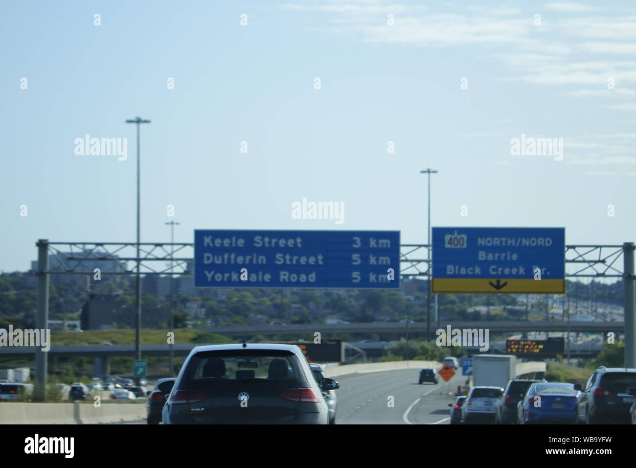 Toronto Canada, August 24 2019: Editorial photograph of traffic along ...