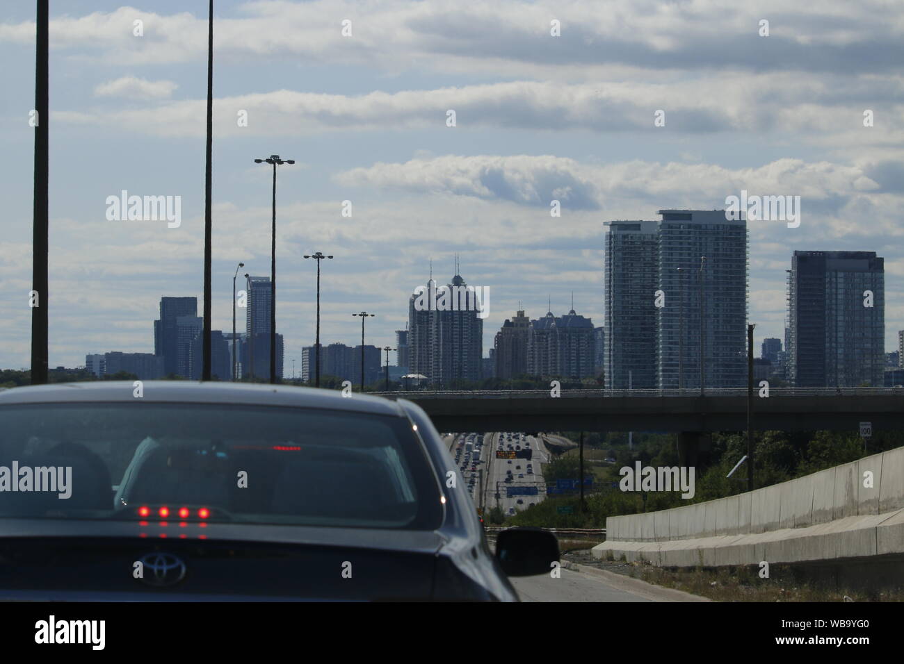 Toronto Canada, August 24 2019: Editorial photograph of traffic along ...