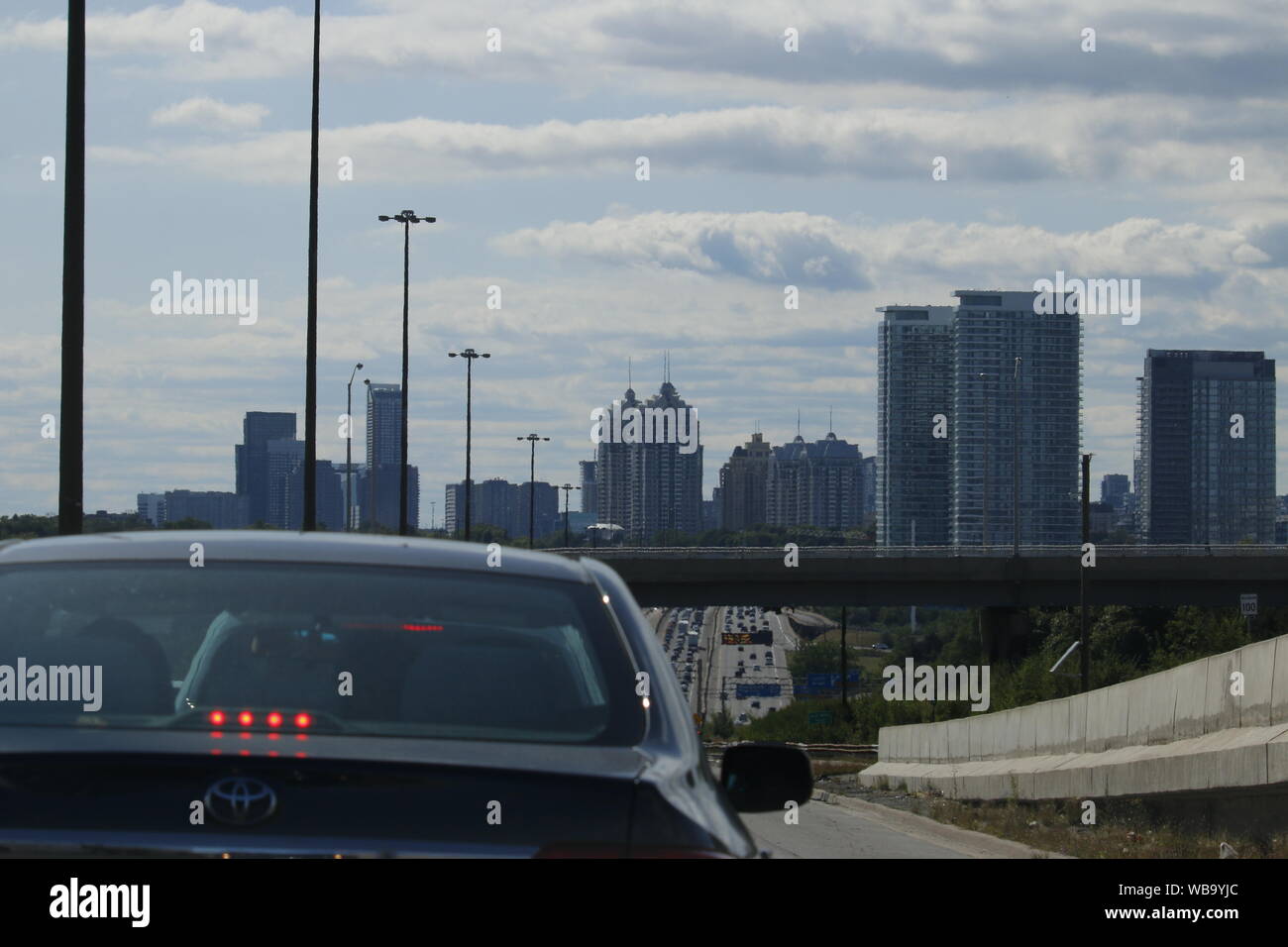 Toronto Canada, August 24 2019: Editorial photograph of traffic along ...