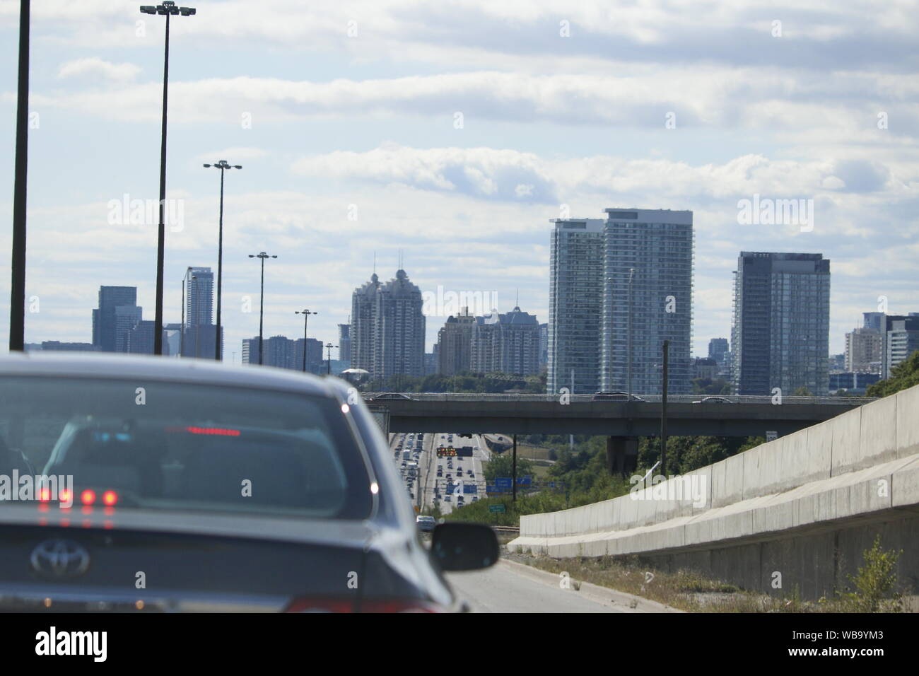 Toronto Canada, August 24 2019: Editorial photograph of traffic along ...