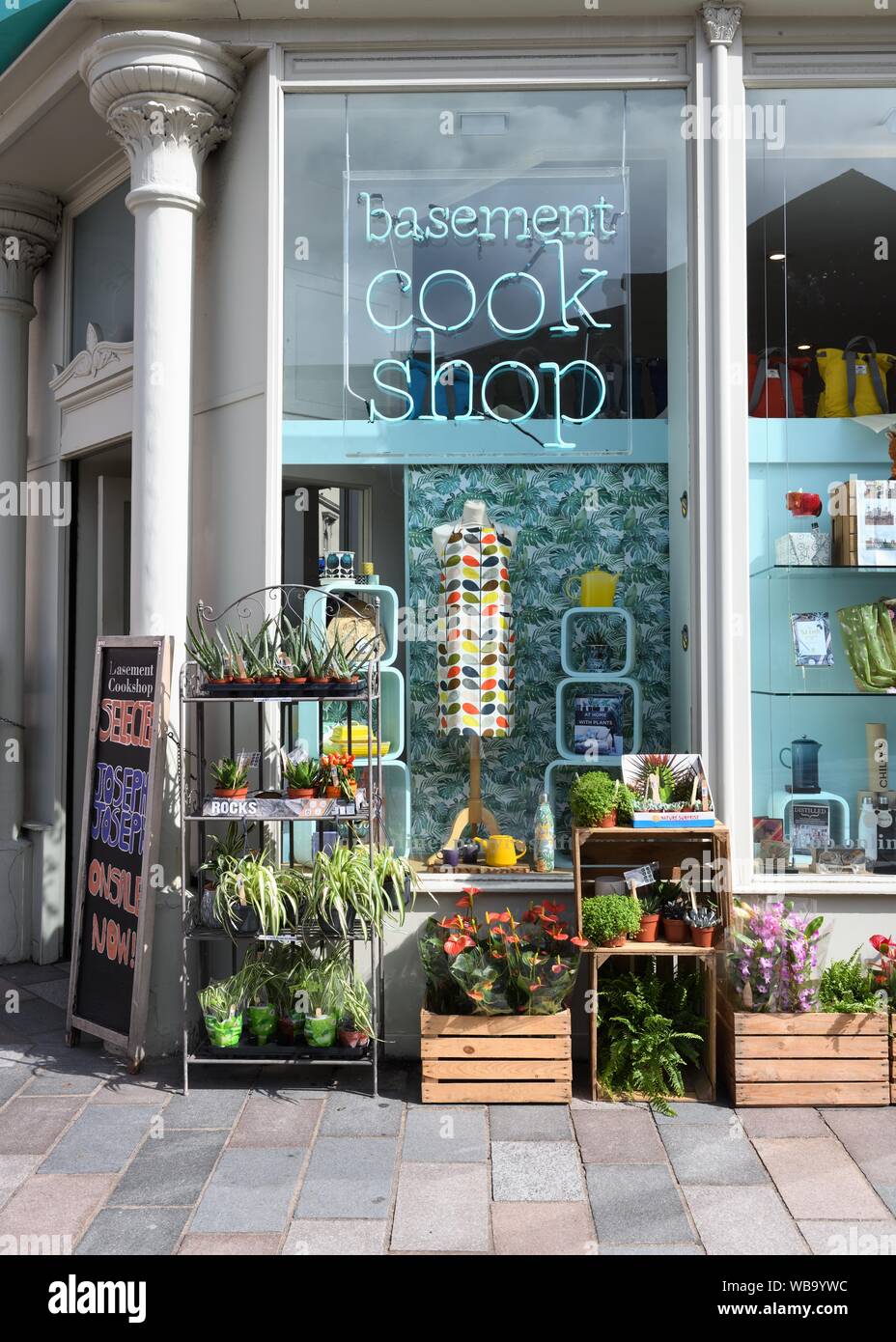 Window display at Papyrus basement cook shop on Byres Road, Glasgow ...
