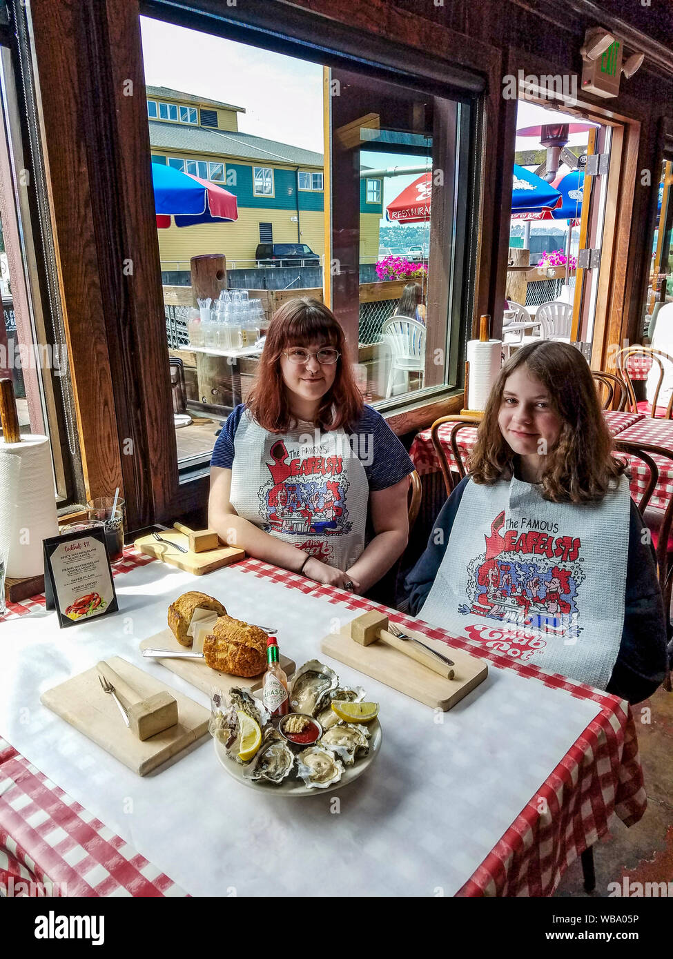 Raw oysters on the half shell. Appetizer at Seattle's Crab Pot ...