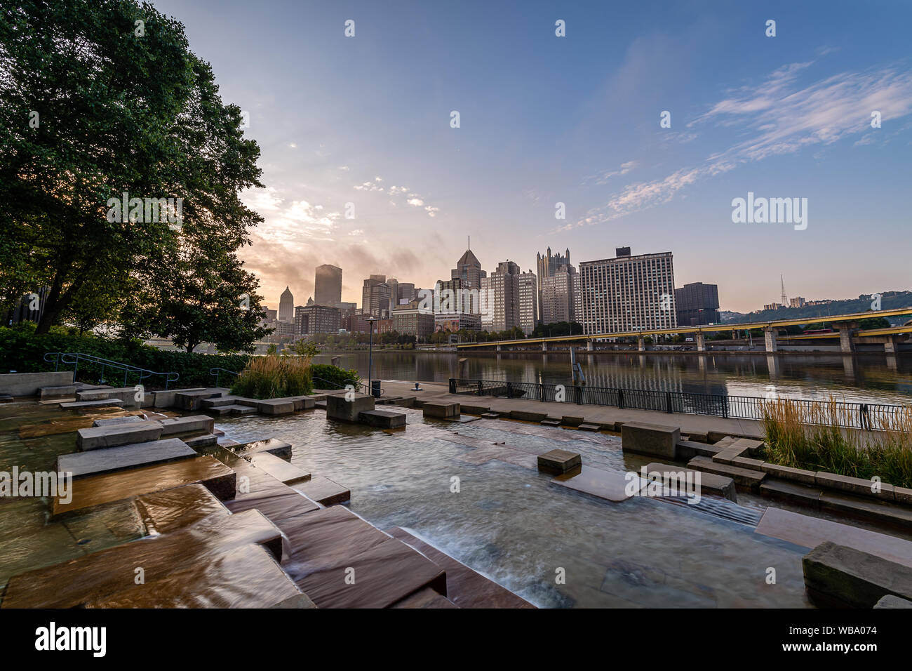 City skyline from allegheny riverfront hi-res stock photography and ...