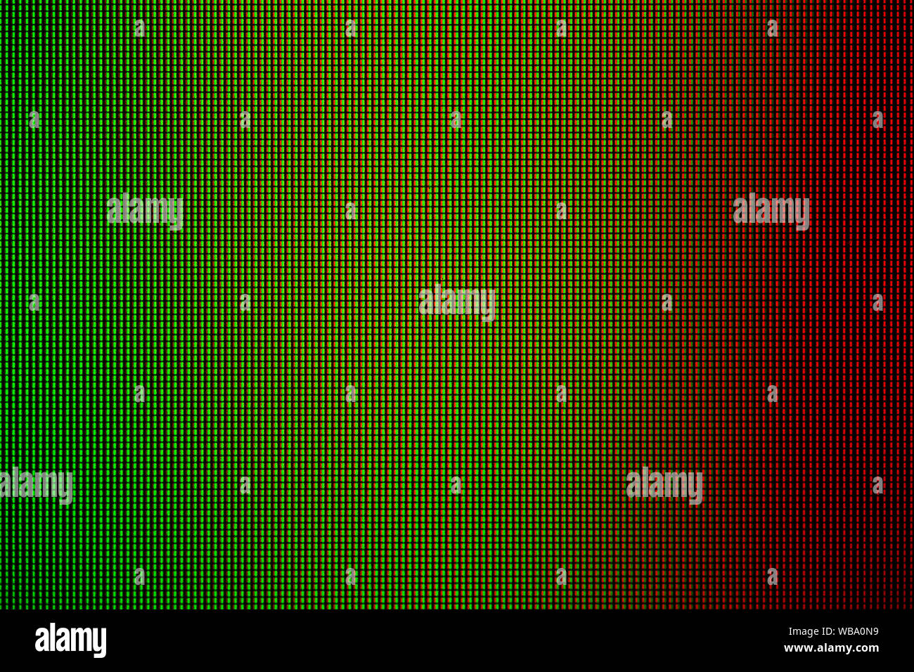 LED lights from LED computer monitor screen display panel for graphic ...