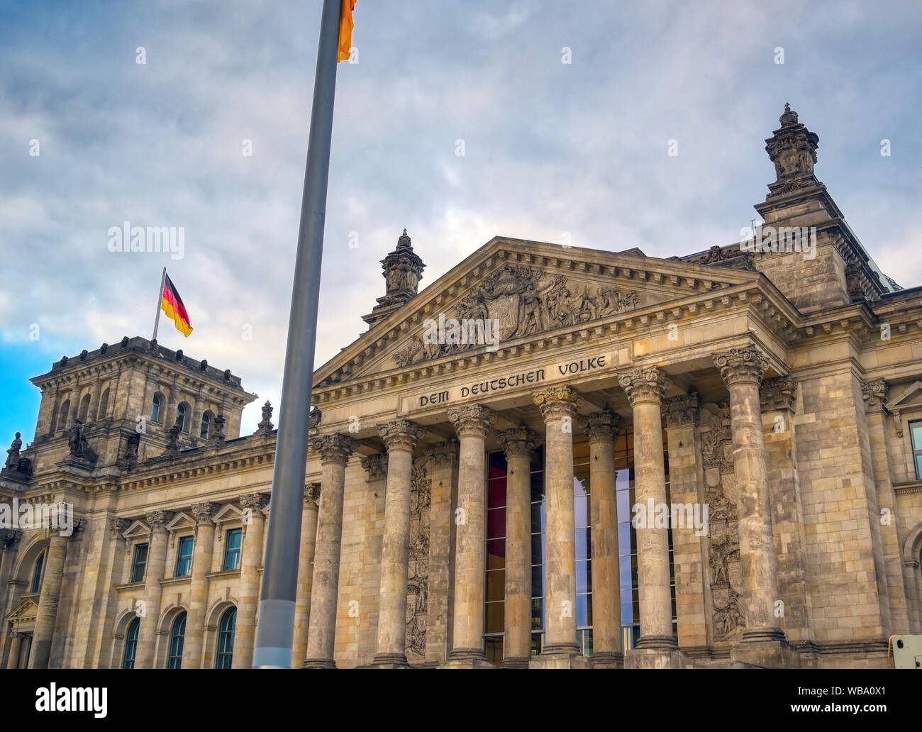 The Reichstag building located in Berlin, Germany which houses the ...