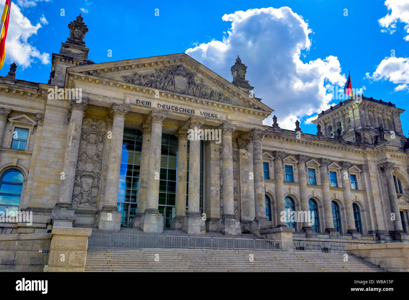 The Reichstag building located in Berlin, Germany which houses the ...