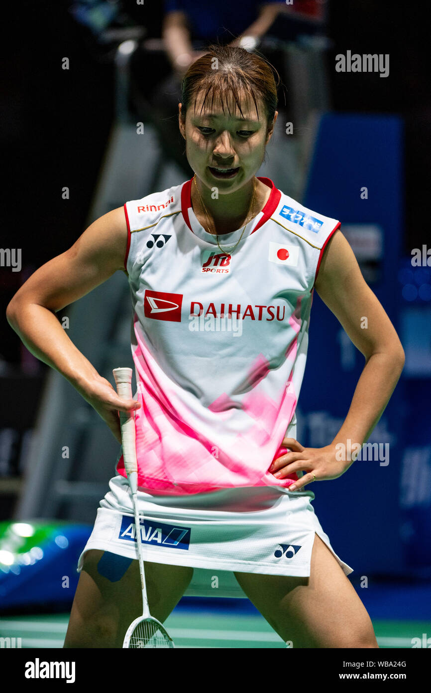 Nozomi Okuhara of Japan during the BWF World Badminton Championships ...