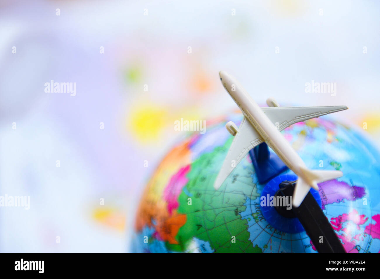 Travel background concept / Airplane Traveler's fly Airlines worldwide ...