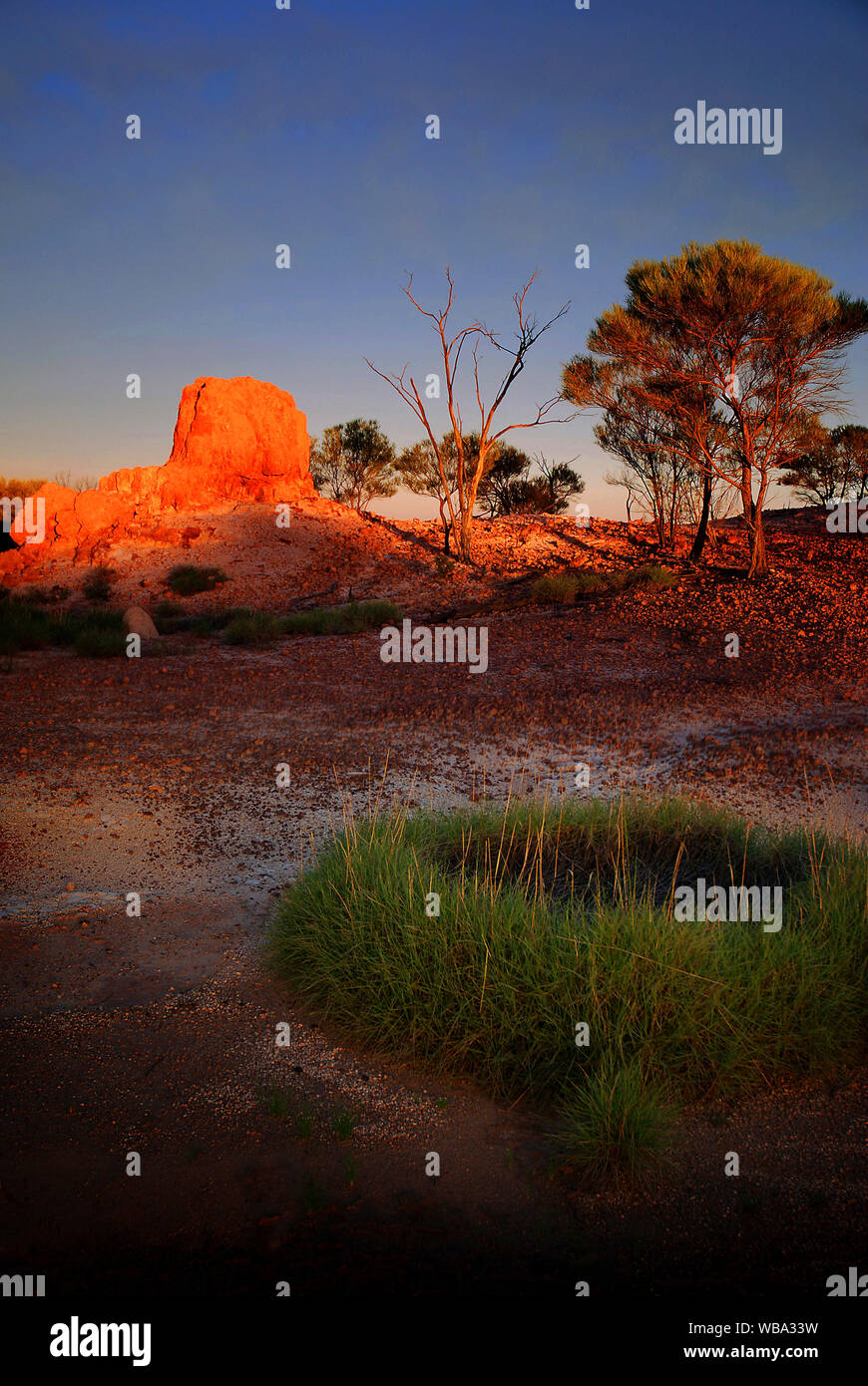 Flat-topped mesa at sunset. Bladensberg National Park, Winton, western ...