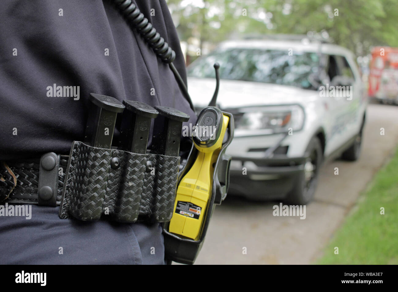 Cop with holstered taser on his hip, Detroit, Michigan, USA Stock Photo ...