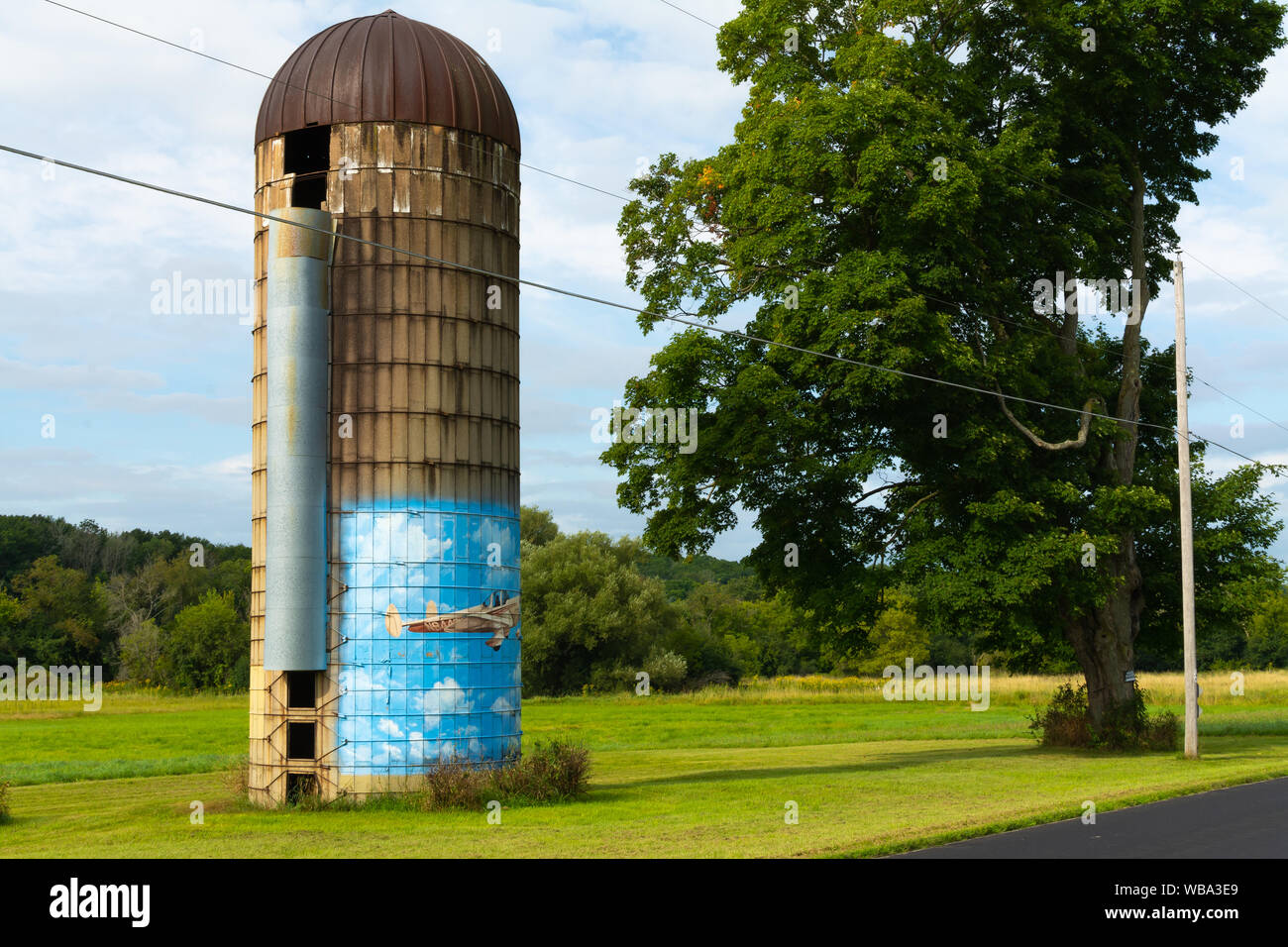 Old silo in the Midwest. Rustic Road R 85, Wisonsin, USA Stock Photo ...