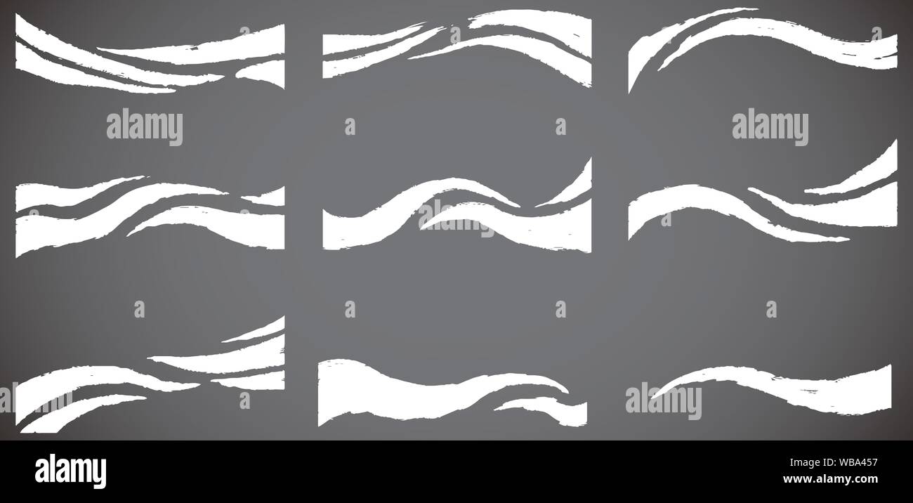 This is a illustration of Hand-painted brushstroke wave line Stock ...