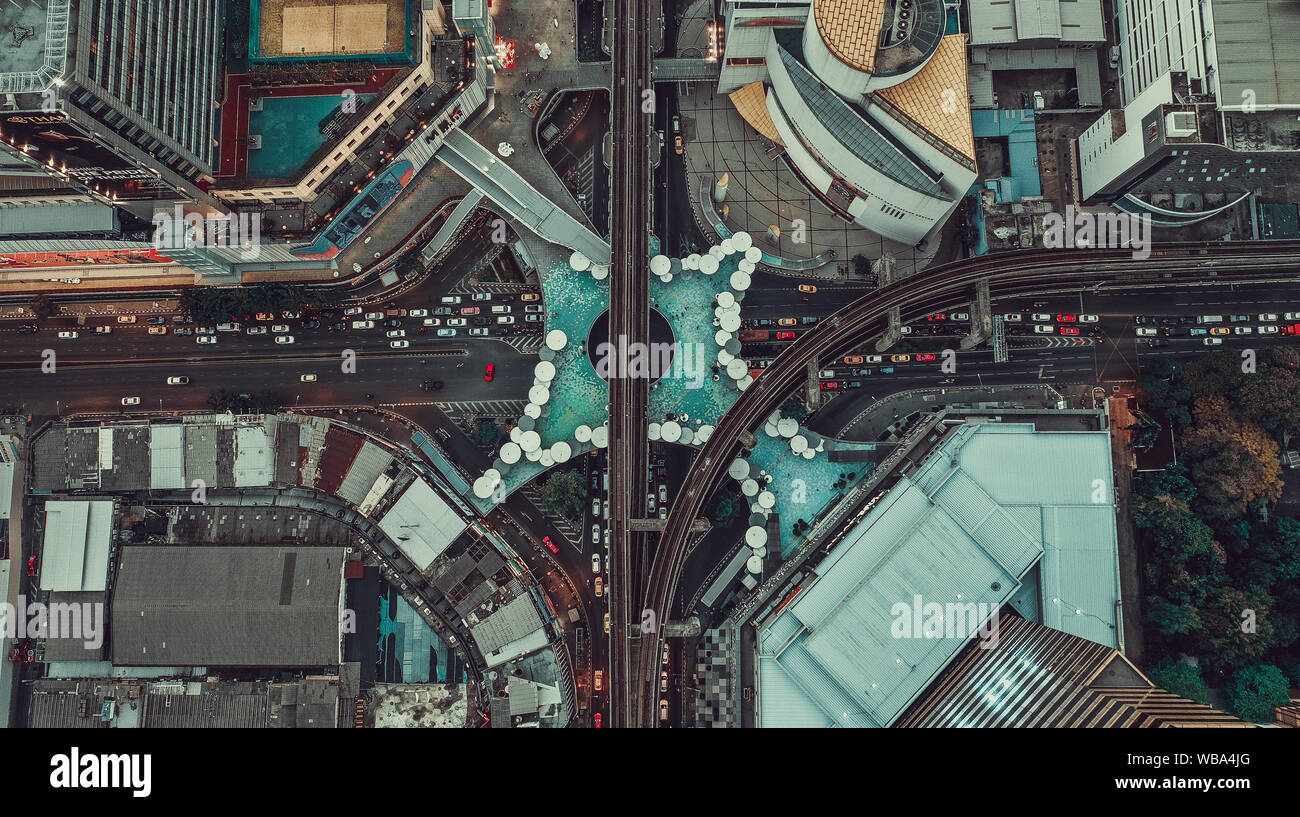 MBK Skywalk view from above in Bangkok Thailand Stock Photo - Alamy