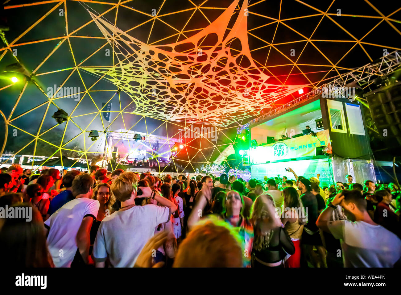 Budapest, Hungary. 09th Aug, 2019. The crowd during the Sziget Festival ...
