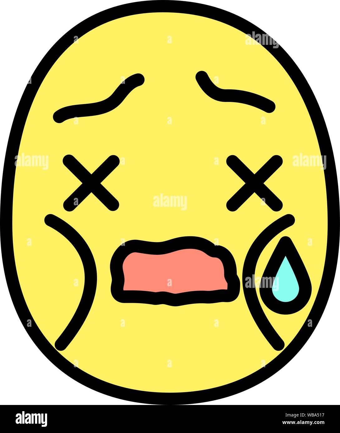 This is a illustration of Thin man emoticon icon set Stock Vector Image ...