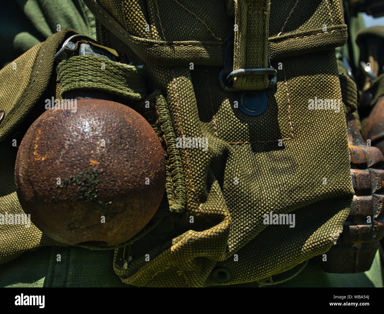 USA Military hand Grande M67 and a Mk 2 Pineapple Hand Grenade on ...