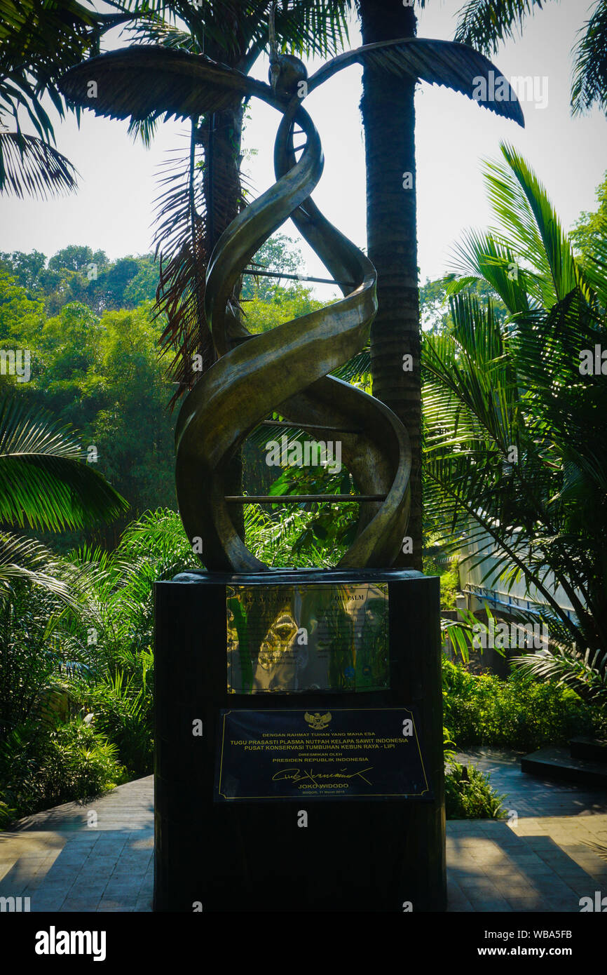 BOGOR, INDONESIA - AUGUST 21 2018 a palm crude oil statue monument in ...