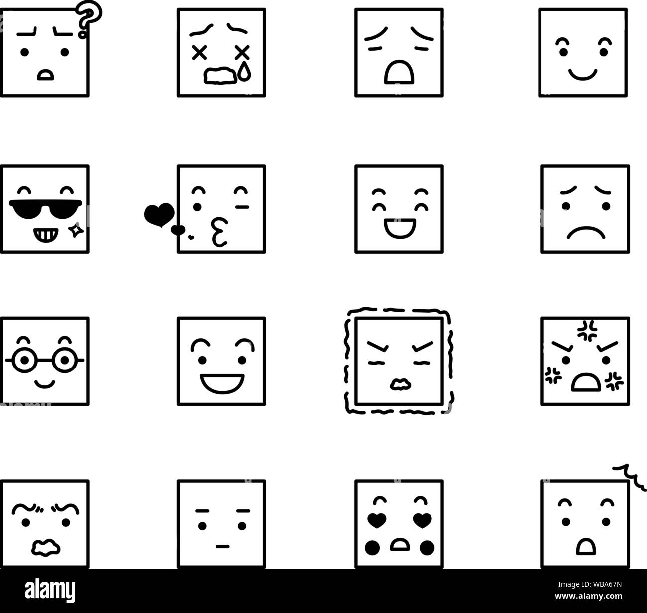 This is a illustration of Square emoticon icon Stock Vector Image & Art ...
