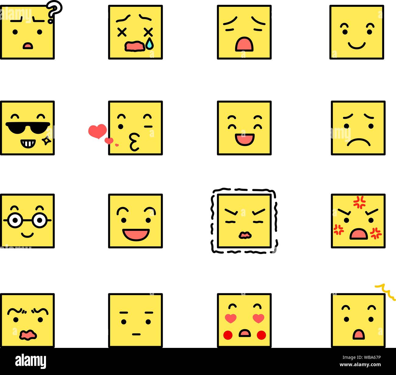 This is a illustration of Square emoticon icon Stock Vector Image & Art ...
