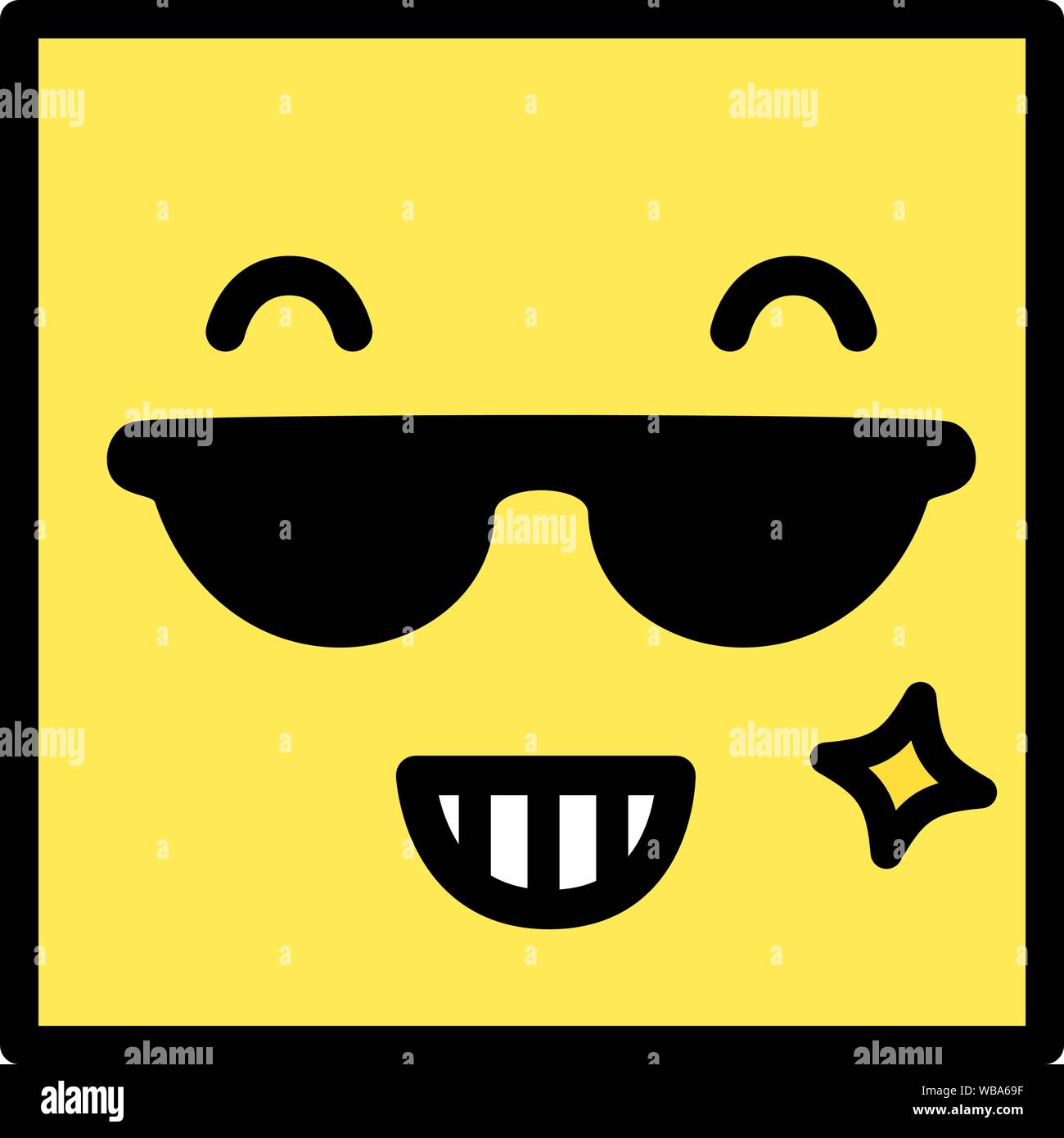 This is a illustration of Square emoticon icon Stock Vector Image & Art ...