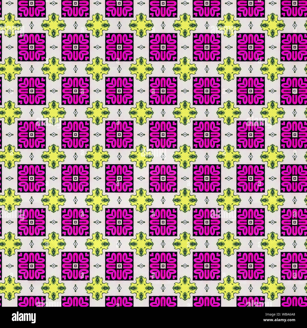 Interesting shapes and colors create a symmetrical design pattern that ...