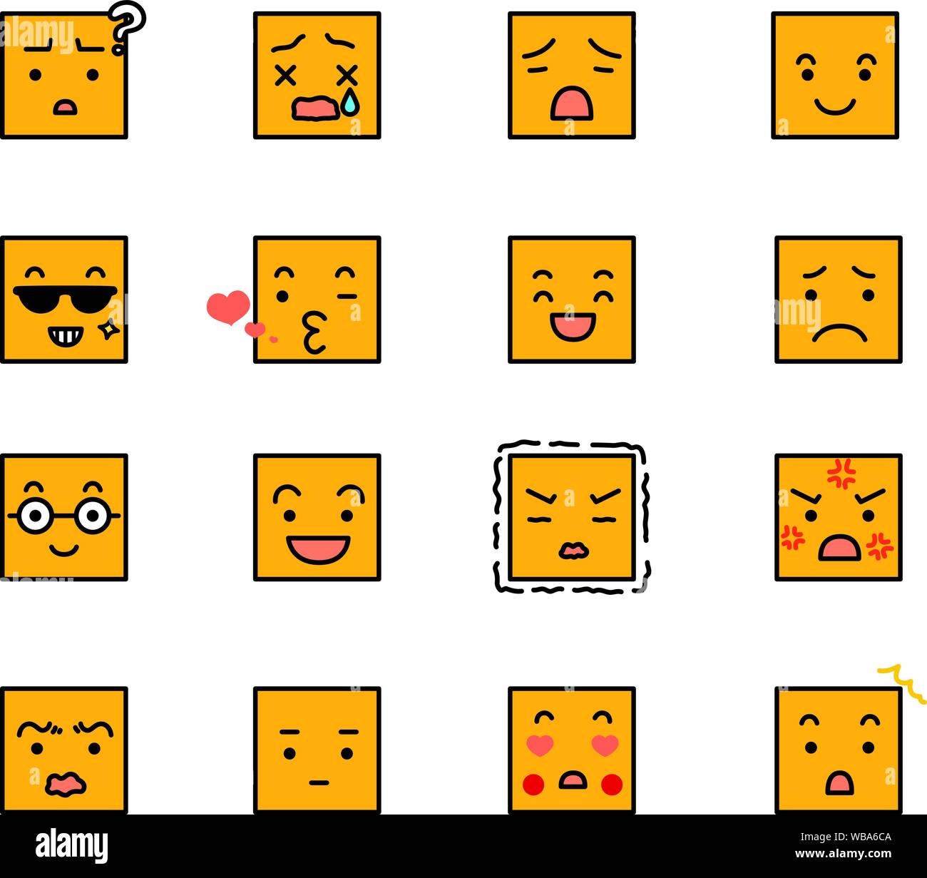 This is a illustration of Square emoticon icon Stock Vector Image & Art ...