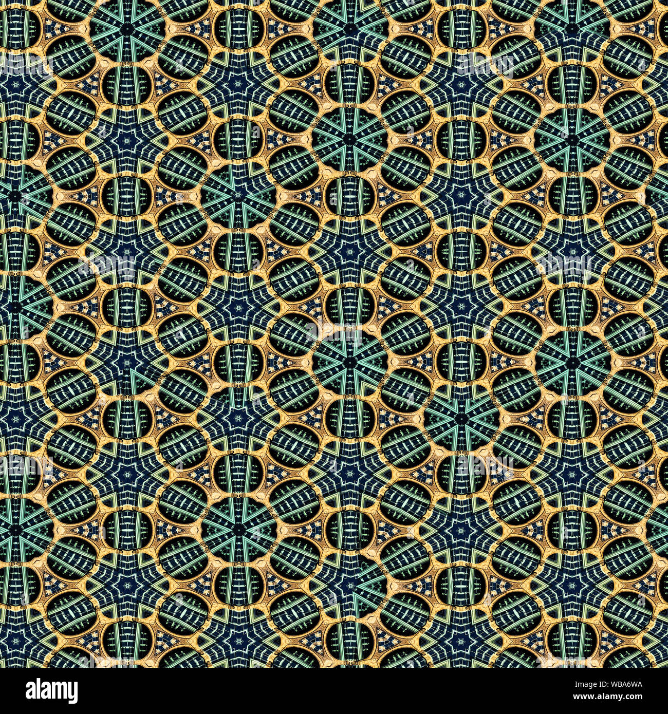 Interesting shapes and colors create a symmetrical design pattern that ...