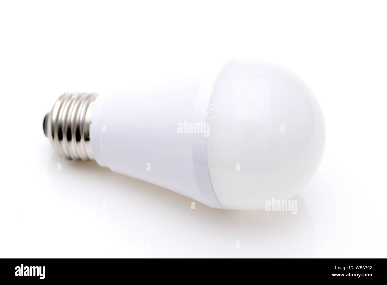 LED energy saving bulb on white background Stock Photo - Alamy