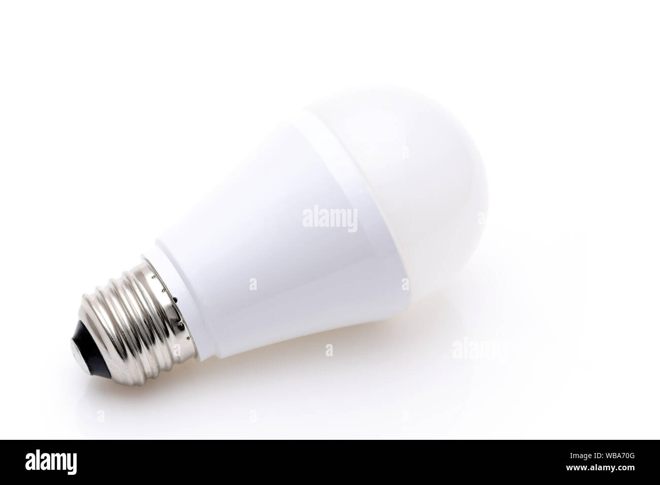 LED energy saving bulb on white background Stock Photo - Alamy
