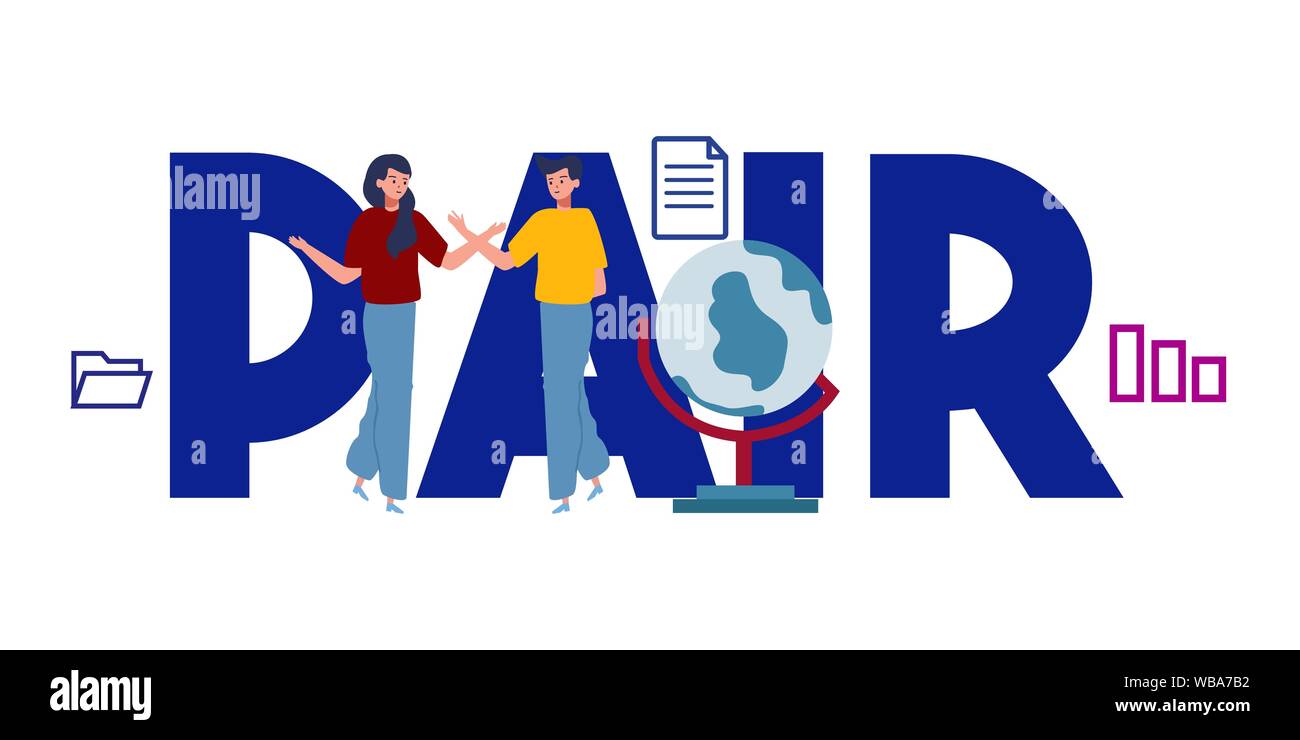 Pair business teamwork concept vector symbol. Idea of cooperation and ...