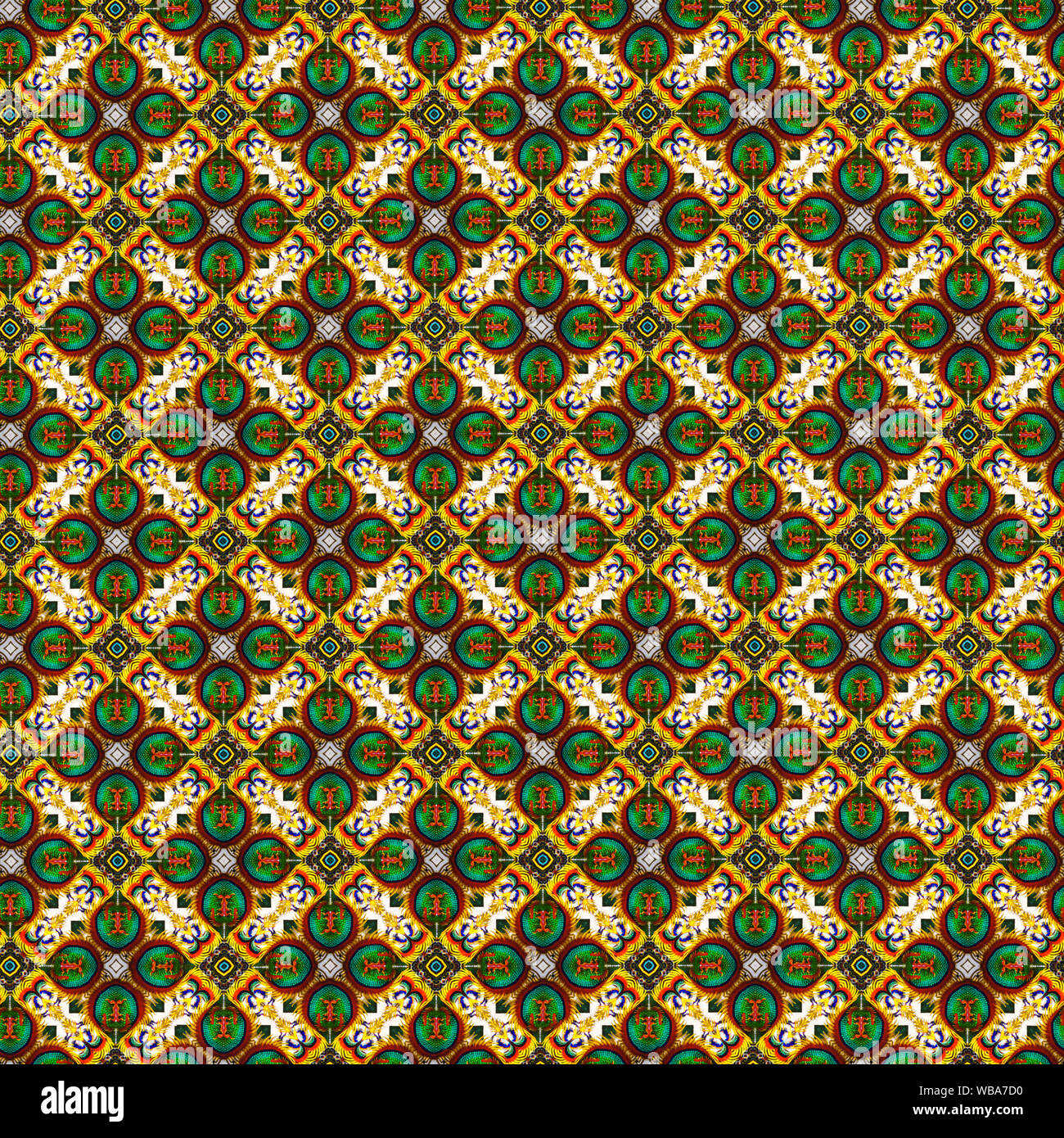 Interesting shapes and colors create a symmetrical design pattern that ...